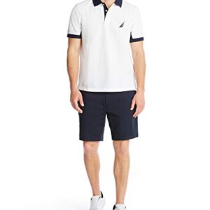 Nautica Men's Classic Fit Short Sleeve Performance Pique Polo Shirt, Bright White, 3X-Large