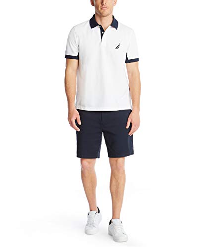 Nautica Men's Classic Fit Short Sleeve Performance Pique Polo Shirt, Bright White, 3X-Large