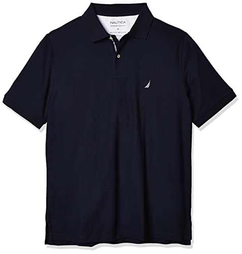 Nautica Men's Classic Fit Short Sleeve Solid Performance Deck Polo Shirt, Navy, 3XLT Tall