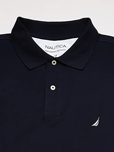 Nautica Men's Classic Fit Short Sleeve Solid Performance Deck Polo Shirt, Navy, 3XLT Tall