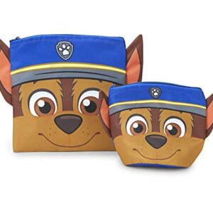 Paw Patrol Chase Reusable Kid Snack Bag/Kid Sandwich Bag 2 Pack. Washable, Food Safe, BPA-Free, Dishwasher-Safe, Zipper Closure. Includes 1 Sandwich & 1 Snack Bag. Snack Bag Stands up with Handle