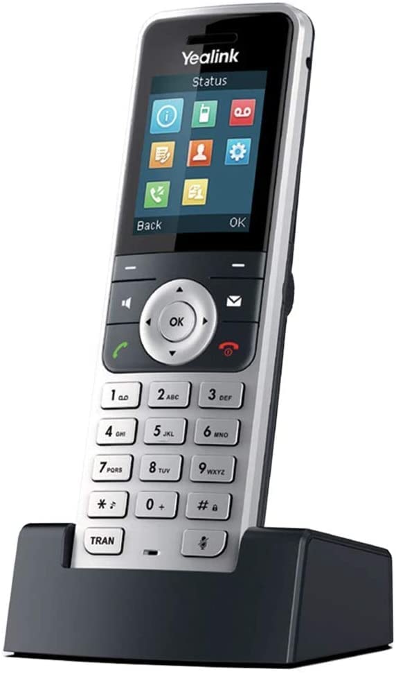 Yealink W53H Cordless DECT IP Phone, Base Station Not Included, 1.8-Inch Color Display. 10/100 Ethernet, 802.3af PoE, Power Adapter Included