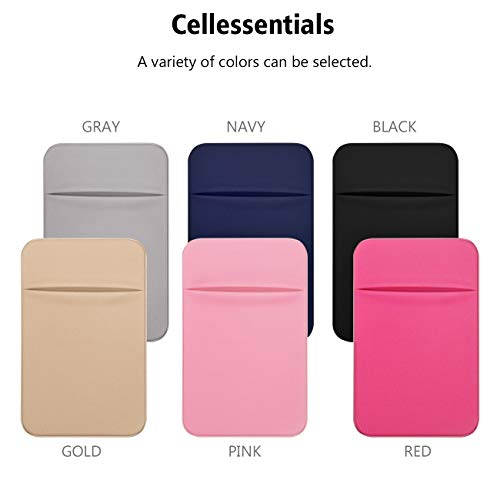 OBVIS Cell Phone Pocket Self Adhesive Card Holder Stick On Wallet Sleeve with RFID Card ID Credit Card ATM Card Holder for iPhone Android 2 Pack Gray