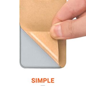 OBVIS Cell Phone Pocket Self Adhesive Card Holder Stick On Wallet Sleeve with RFID Card ID Credit Card ATM Card Holder for iPhone Android 2 Pack Gray