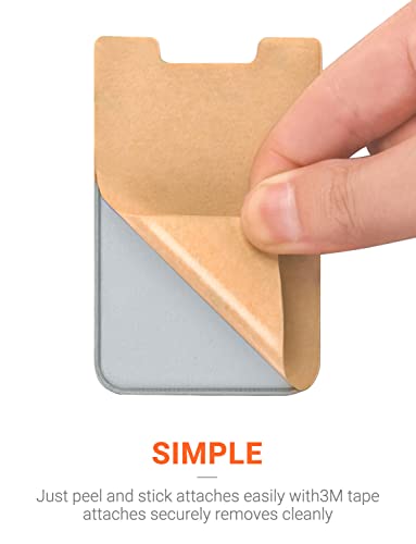 OBVIS Cell Phone Pocket Self Adhesive Card Holder Stick On Wallet Sleeve with RFID Card ID Credit Card ATM Card Holder for iPhone Android 2 Pack Gray