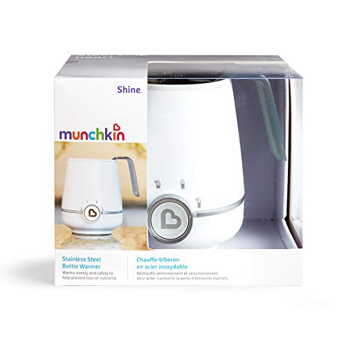 Munchkin® Shine™ Stainless Steel Baby Bottle Warmer, White/Silver