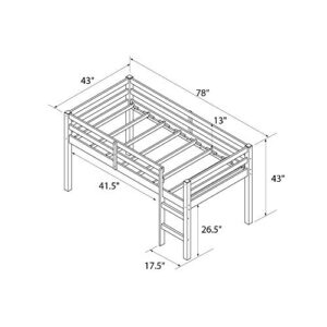 Dorel Living Milton Junior Twin Loft Bed, White