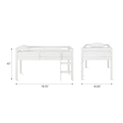 Dorel Living Milton Junior Twin Loft Bed, White