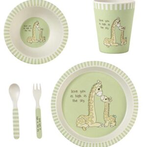 Precious Moments Love You As High As The Sky Giraffe Toddler Mealtime Feeding Set, Dinnerware, Green