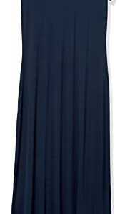 Amazon Essentials Women's Short-Sleeve Maxi Dress, Navy, Large