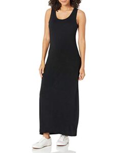 amazon essentials women's tank waisted maxi dress (available in plus size), black, large