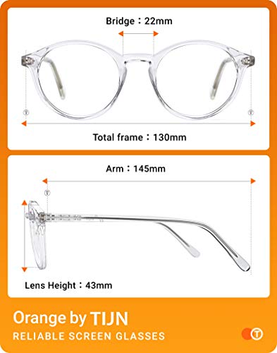 TIJN Blue Light Blocking Glasses Men Women Vintage Thick Round Rim Frame Eyeglasses