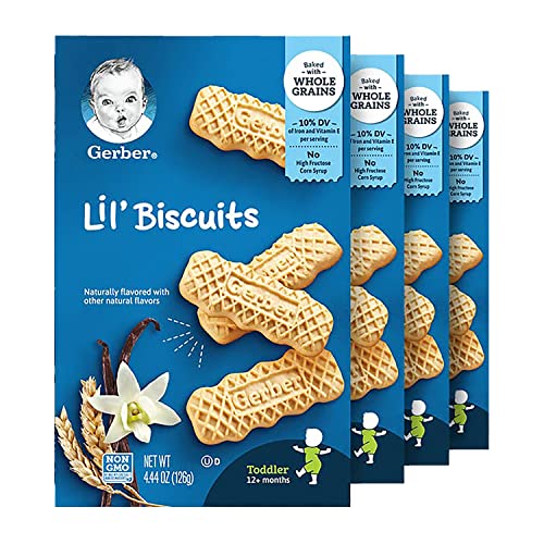 Gerber Toddler Lil' Biscuits (Vanilla Wheat Lil Biscuits, Pack of 4)