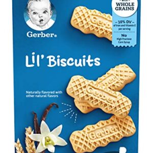 Gerber Toddler Lil' Biscuits (Vanilla Wheat Lil Biscuits, Pack of 4)