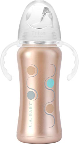 Ultimate Stainless Steel Sippy Cup | 9oz Insulated Sippy Cup for Toddlers Insulates 10+ Hours | Leak-free, Non-toxic Medical Grade Silicone and Stainless Steel Sippy Cup for Baby - Rose Gold