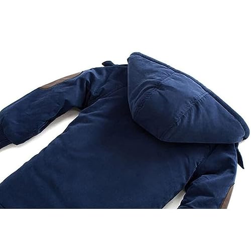 EISHOW Clearance Kids Boys Warm Thick Jackets Hooded Cotton Fleece Parka Coat Children Winter Zipper Outerwear (Navy, 7-8 years)