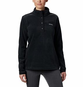 columbia women's benton springs 1/2 snap pullover, black, x-small