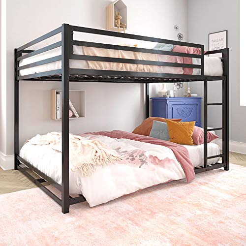 DHP Miles Metal Bunk Bed, Black, Full over Full