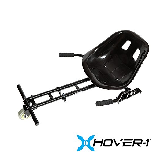 Hover-1 Kart Buggy Attachment | Compatible with Most 6.5" & 8" Electric Hoverboards, Hand-Operated Rear Wheel Control, Adjustable Frame & Straps, Easy Assembly & Install, Black