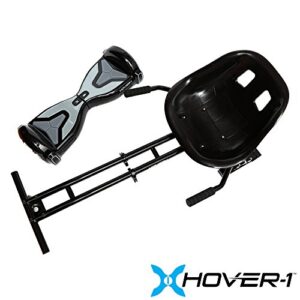 Hover-1 Kart Buggy Attachment | Compatible with Most 6.5" & 8" Electric Hoverboards, Hand-Operated Rear Wheel Control, Adjustable Frame & Straps, Easy Assembly & Install, Black