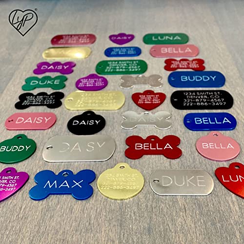 Love Your Pets Classic Pet ID Tags - Stainless, Brass & Aluminum-2 Sided Deep Engraved Dog Tags-Personalized Dog ID Tags, Cat Tags