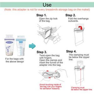 Maymom Breastmilk Storage Bag Adapters Compatible with Spectra S1, S2 Pumps ; 2 Duckbill Valves Included; Clear BPA Free Material; Boiling Water OK; Do Not Use Microwave or Steamer Bag to Sanitize