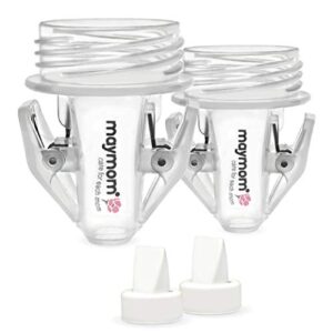 maymom breastmilk storage bag adapters compatible with spectra s1, s2 pumps ; 2 duckbill valves included; clear bpa free material; boiling water ok; do not use microwave or steamer bag to sanitize