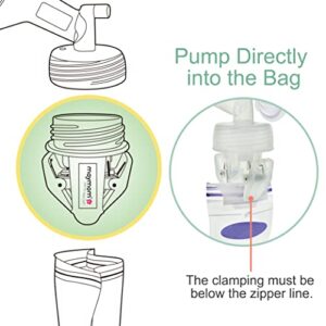 Maymom Breastmilk Storage Bag Adapters Compatible with Spectra S1, S2 Pumps ; 2 Duckbill Valves Included; Clear BPA Free Material; Boiling Water OK; Do Not Use Microwave or Steamer Bag to Sanitize