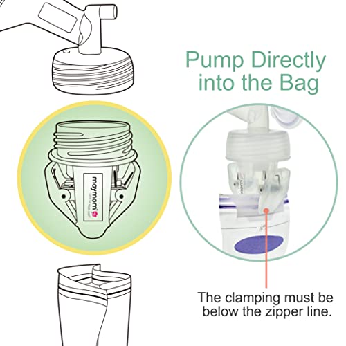 Maymom Breastmilk Storage Bag Adapters Compatible with Spectra S1, S2 Pumps ; 2 Duckbill Valves Included; Clear BPA Free Material; Boiling Water OK; Do Not Use Microwave or Steamer Bag to Sanitize