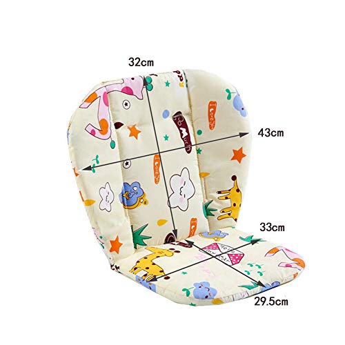 Twoworld Baby High Chair Seat Cushion Liner Mat Pad Cover and High Chair Straps (5 Point Harness) 1 Suit (Giraffe)