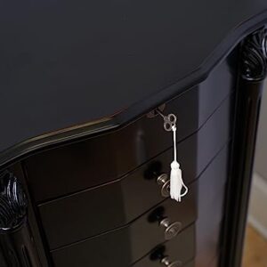 Alveare Home Louisa Locking Jewelry Armoire, Black