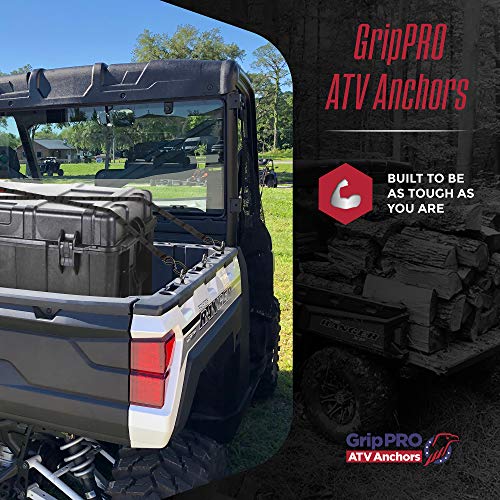 GripPRO ATV Anchors to fit Polaris Ranger & General Lock & Ride - ATV Tie Down Anchors Set of 6 - OEM Quality Fit ATV Lock and Ride Accessories - Patented Design - Will NOT FIT RZR