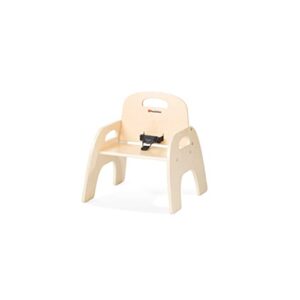 foundations simple sitter low wood feeding chair with safety harness (9 inch)