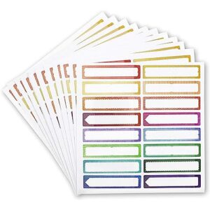 juvale 208-pack waterproof name date labels for daycare, baby bottles, assorted colors, 2.5 x .5 inches