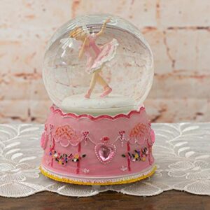 Elanze Designs Pink Ballerina Fairy Rotating Figurine 100MM Water Globe Plays Tune Swan Lake