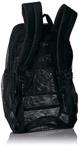 NIKE Brasilia Mesh Backpack 9.0, Black/Black/White, One Size