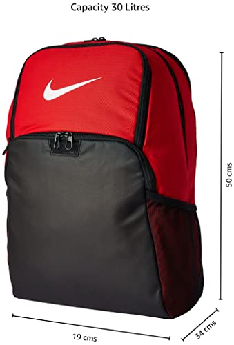 NIKE Brasilia XLarge Backpack 9.0, University Red/Black/White, Misc