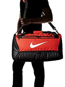 Nike Brasilia Training Medium Duffle Bag, Durable Nike Duffle Bag for Women & Men with Adjustable Strap, University Red/Black/White