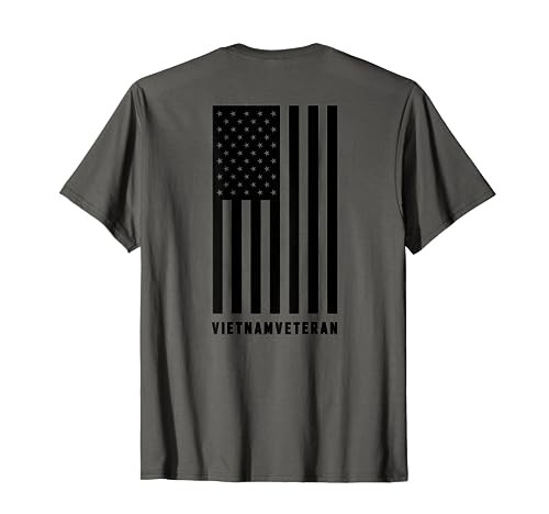 "Vietnam War Veteran" T-Shirt with vintage black U.S. Flag