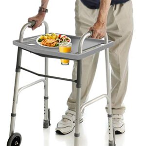 bluestone walker tray- upright with holders-universal table fits most standard folding walkers-home mobility medical equipment accessories, 1 count (pack of 1)