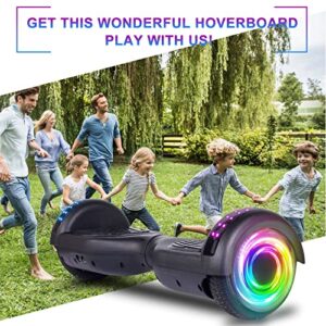 SISIGAD Hoverboard for Kids Ages 6-12, with Built-in Bluetooth Speaker and 6.5" Colorful Lights Wheels, Safety Certified Self Balancing Scooter Gift for Kids