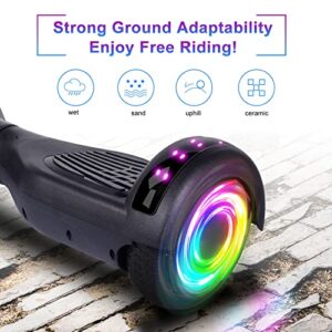 SISIGAD Hoverboard for Kids Ages 6-12, with Built-in Bluetooth Speaker and 6.5" Colorful Lights Wheels, Safety Certified Self Balancing Scooter Gift for Kids