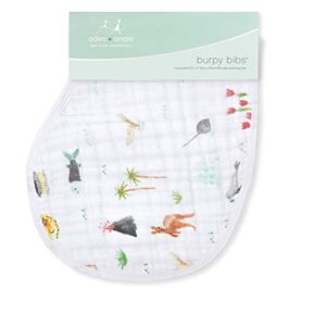 Aden + Anais Burpy Bib, 100% Cotton Muslin, Soft Absorbent 4 Layers, Multi-Use Burp Cloth and Bib, 22.5" X 11", 2 Pack, Around The World