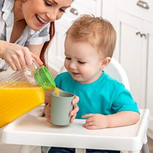 WeeSprout Bamboo Toddler Cups - 4 pc Set (10 fl oz), Organic & Non-Plastic Cup Pack for Toddlers, Big Kids or Baby, Natural