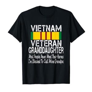 Military Grandpa Blessed Vietnam Veteran Granddaughter Gift T-Shirt