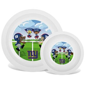 babyfanatic plate & bowl pack - nfl new york giants - officially licensed toddler & baby safe set