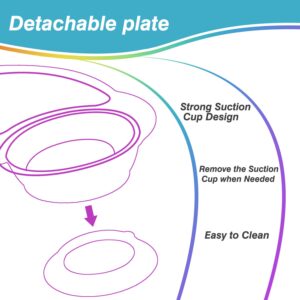 Qshare Toddler Plates, Portable Baby Plates for Toddlers, BPA-Free Strong Suction Plates for Toddlers, Dishwasher and Microwave Safe Silicone Placemat 10x7x1''