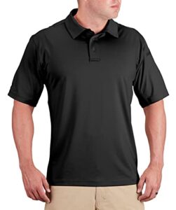 propper men's edgetec polo, black, medium