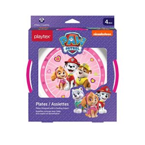 playtex mealtime paw patrol plates for girls, 2 pack