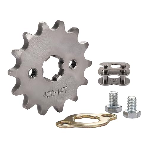 WOOSTAR Motorcycle 420-14T Front Sprocket 17mm for 50cc 70cc 90cc 110cc 125cc Dirt Pit Bike Mini Bike ATV 4 Wheeler Moped